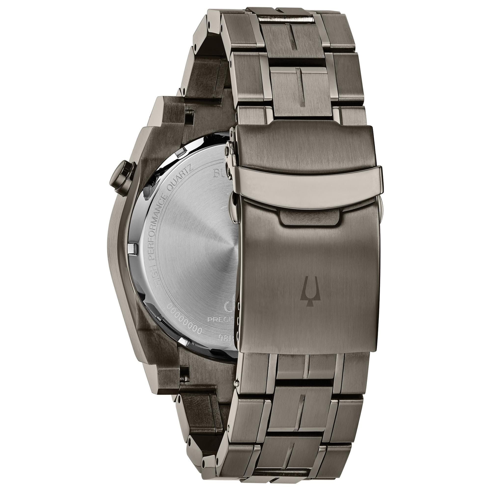 Bulova Men's Precisionist Grey Blue Ion-Plated Stainless Steel Watch 9 ...